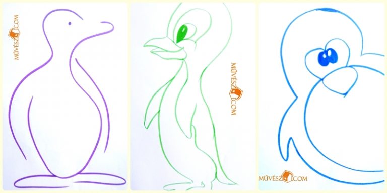 Pingvin rajz – egy vidám frakkos úr, vagy mégsem? - Művészház.com ...