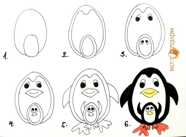 Pingvin rajz – egy vidám frakkos úr, vagy mégsem? - Művészház.com ...